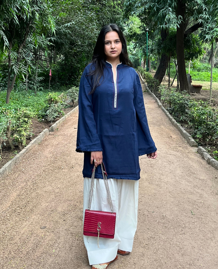 Navy Baby -Navy Blue Everyday Kurta – Rare Threads by Naina